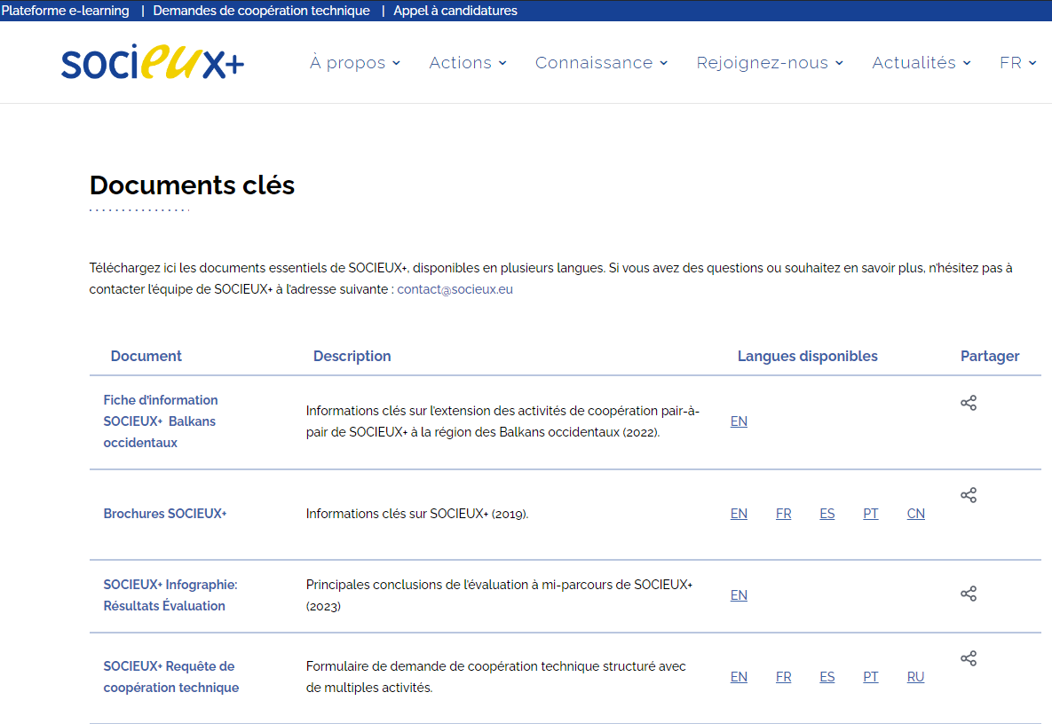 Documents clés - SOCIEUX+
